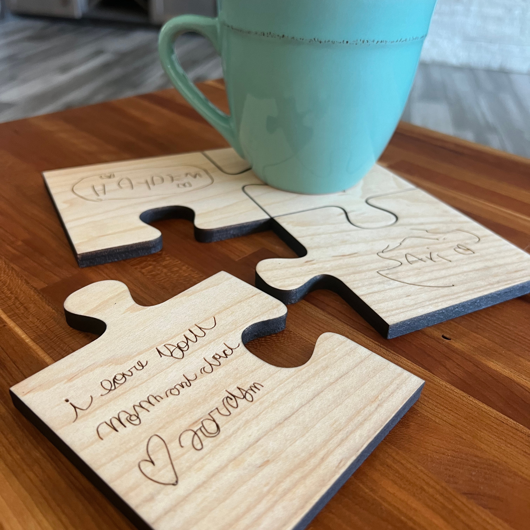 Handwritten Puzzle Coasters – recipeboard.com